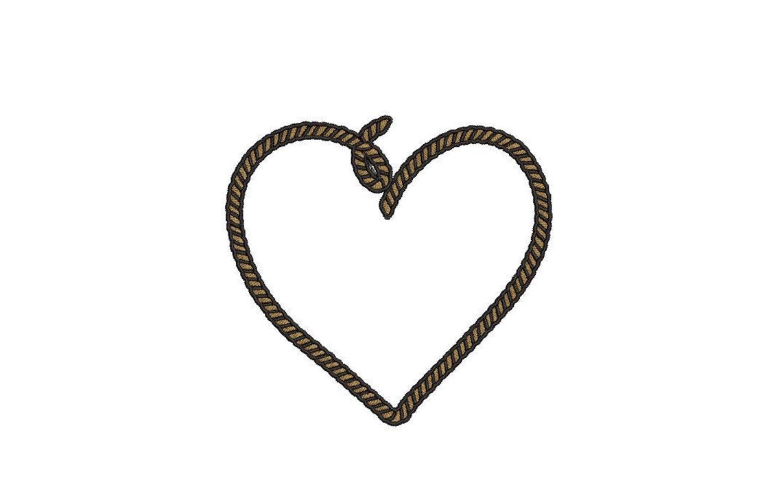 Rope Heart Nautical Machine Embroidery File Design 4x4 Inch - Etsy UK