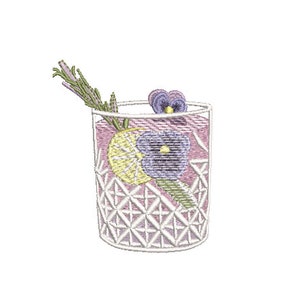 Ink Gin Cocktail - Machine Embroidery File Design - 4x4 Hoop ...