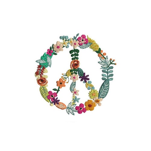 Peace Heart Machine Embroidery Design - Etsy