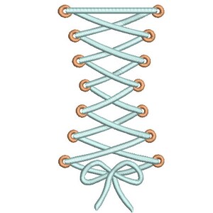 Corset Tie Bow Machine Embroidery File Design - 5x7 Inch Hoop - Instant ...