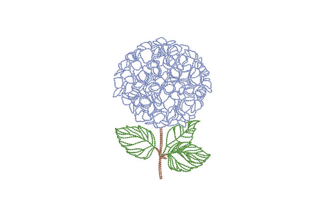 Hydrangeas Embroidery - Hamptons Style Design - Machine Embroidery File ...