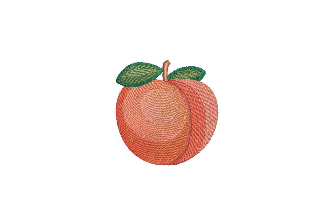 Machine Embroidery Peach - Shaded Peach Embroidery File Design - 4x4 ...