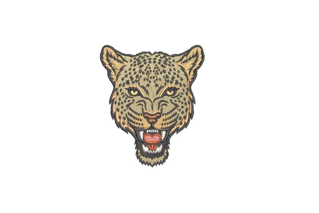 Leopard Head Machine Embroidery File Design 4x4 Inch Hoop - Leopard ...