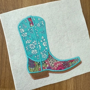 Cowboy Boot Applique Machine Embroidery Design - Cowgirl Boot - 5 X 7 ...