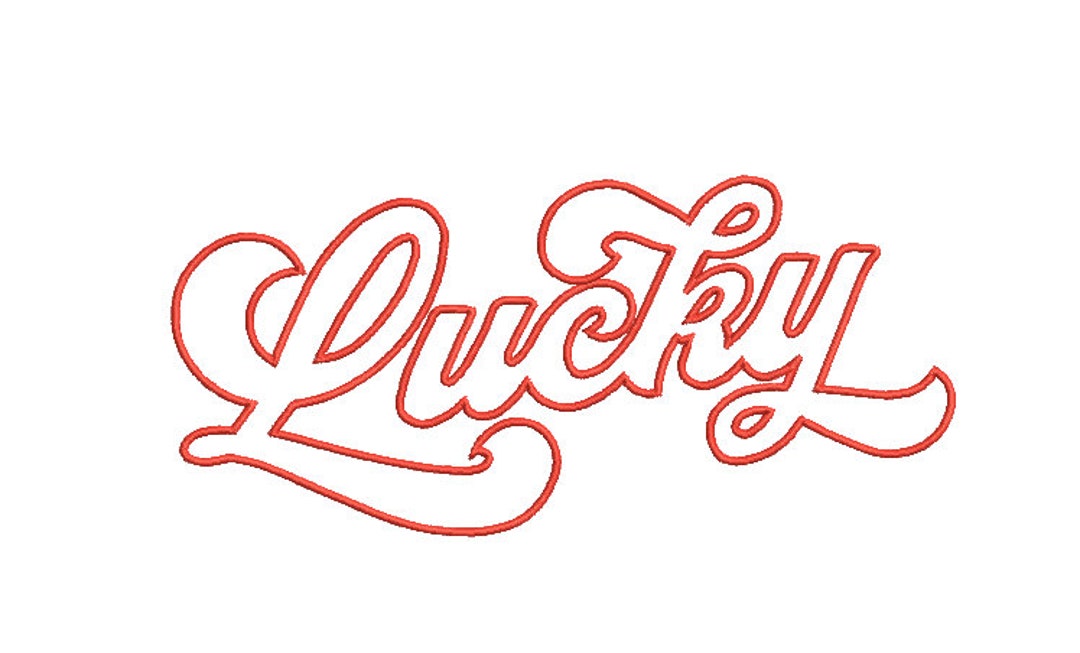 Lucky Outline Machine Embroidery File Design - 5 X 7 Inch Hoop - Retro ...
