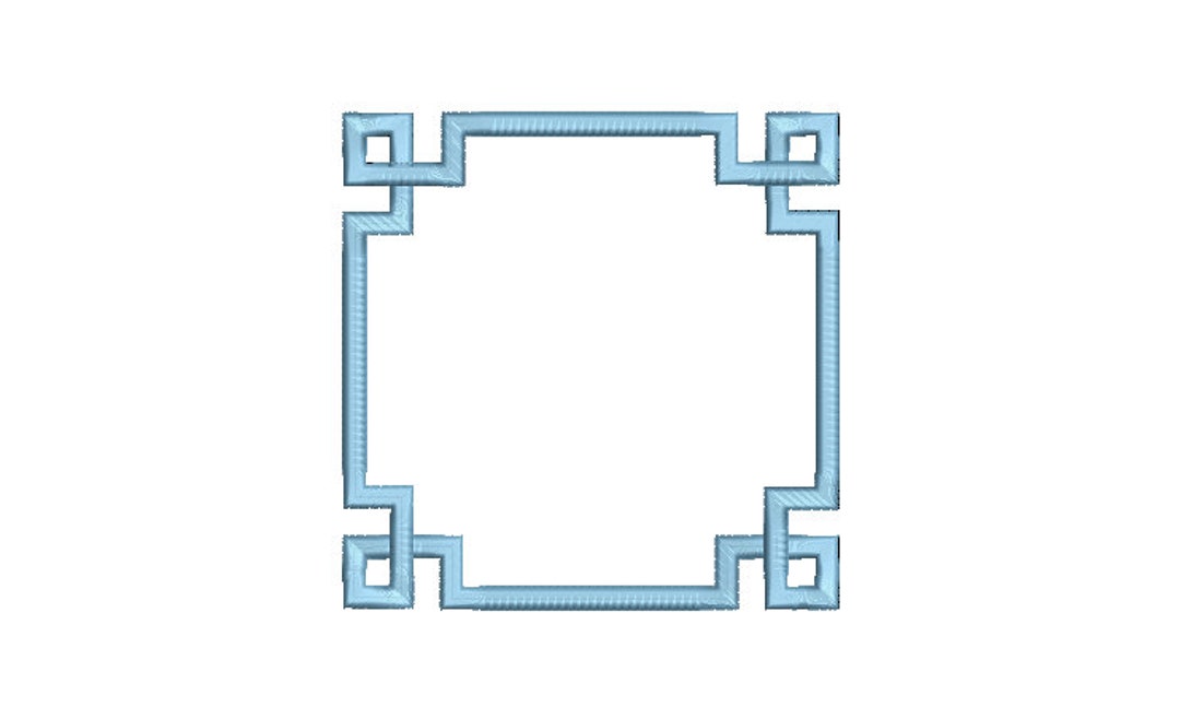 Greek Key Square Monogram Frame - Machine Embroidery File Design - 5x7 ...