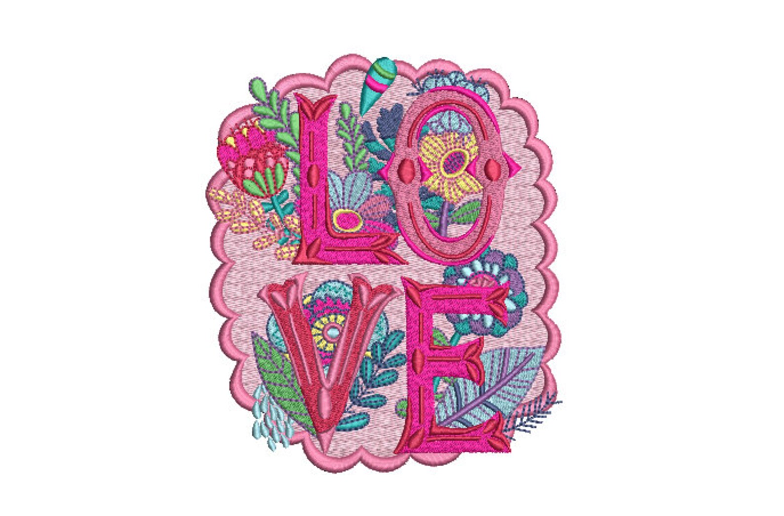 Love Patch Machine Embroidery File Design - 5x7 Inch Hoop - Instant ...