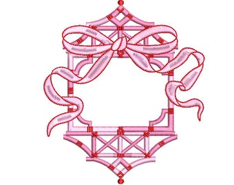 Chinoiserie Chic - Monogram Bamboo Bow Pagoda Frame - Machine ...