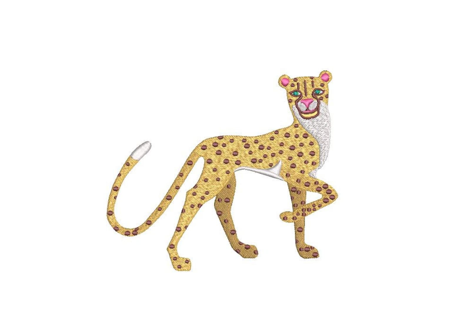 Cheetah Machine Embroidery File Design 5x7 Inch Hoop - Etsy