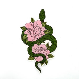 Snake Flowers Filled Embroidery Design - Modern Machine Embroidery File ...