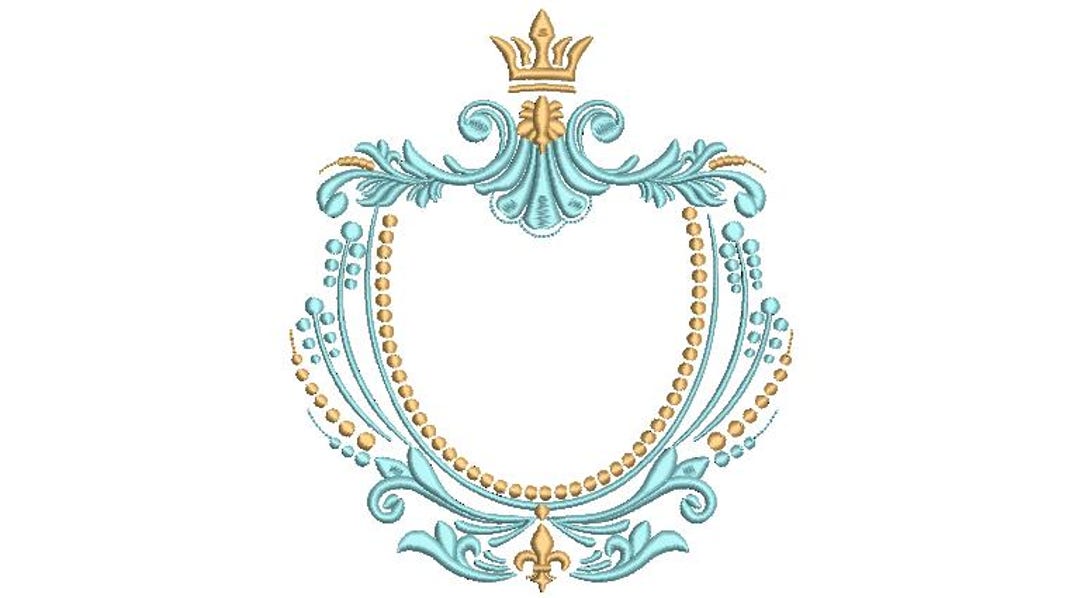 Crown Crest Frame - Machine Embroidery File Design - 6x10 Inch Hoop ...