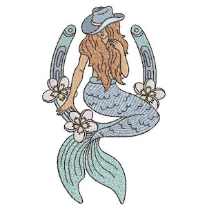 Coastal Cowgirl Machine Embroidery File Design - 5x7 Hoop - Instant ...