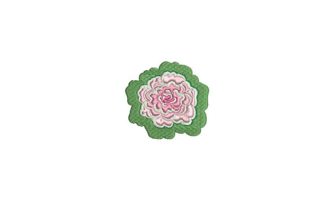 Cabbage Rose Machine Embroidery File Design 6cm - 4 X 4 Inch Hoop ...