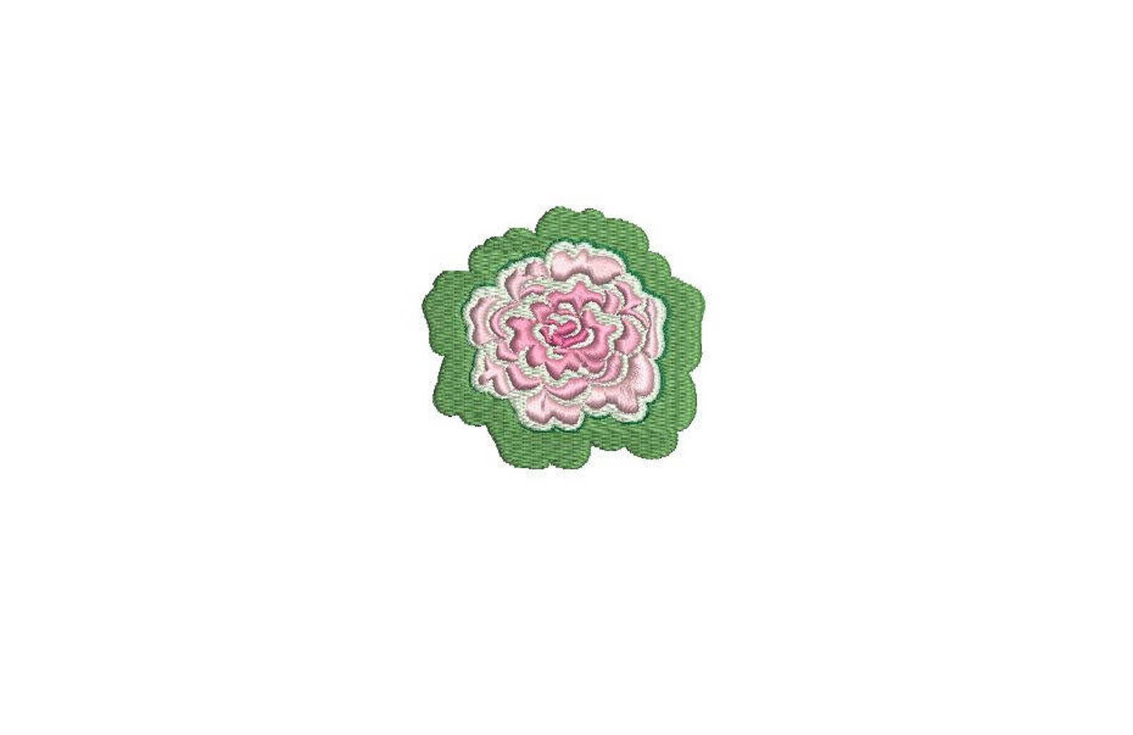 Cabbage Rose Machine Embroidery File Design 6cm - 4 X 4 Inch Hoop ...