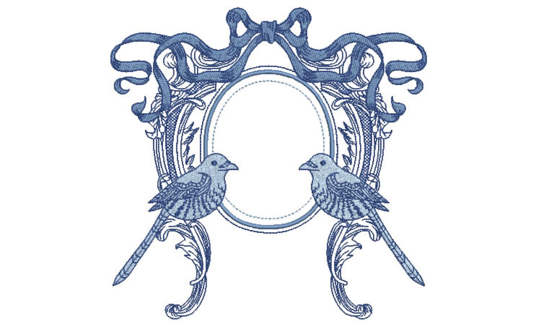Bird Bow Crest - Machine Embroidery File Design - 8 X 8 Inch Hoop ...