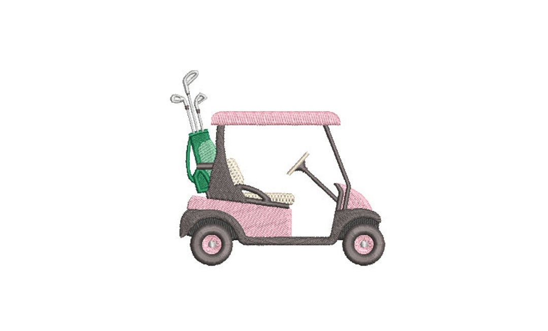 Golf Cart Machine Embroidery File Design - 4x4 Hoop - Instant Download ...