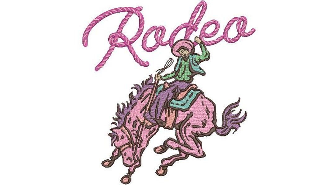 Rodeo Cowboy Machine Embroidery File Design - 8x8 Inch Hoop - Western ...