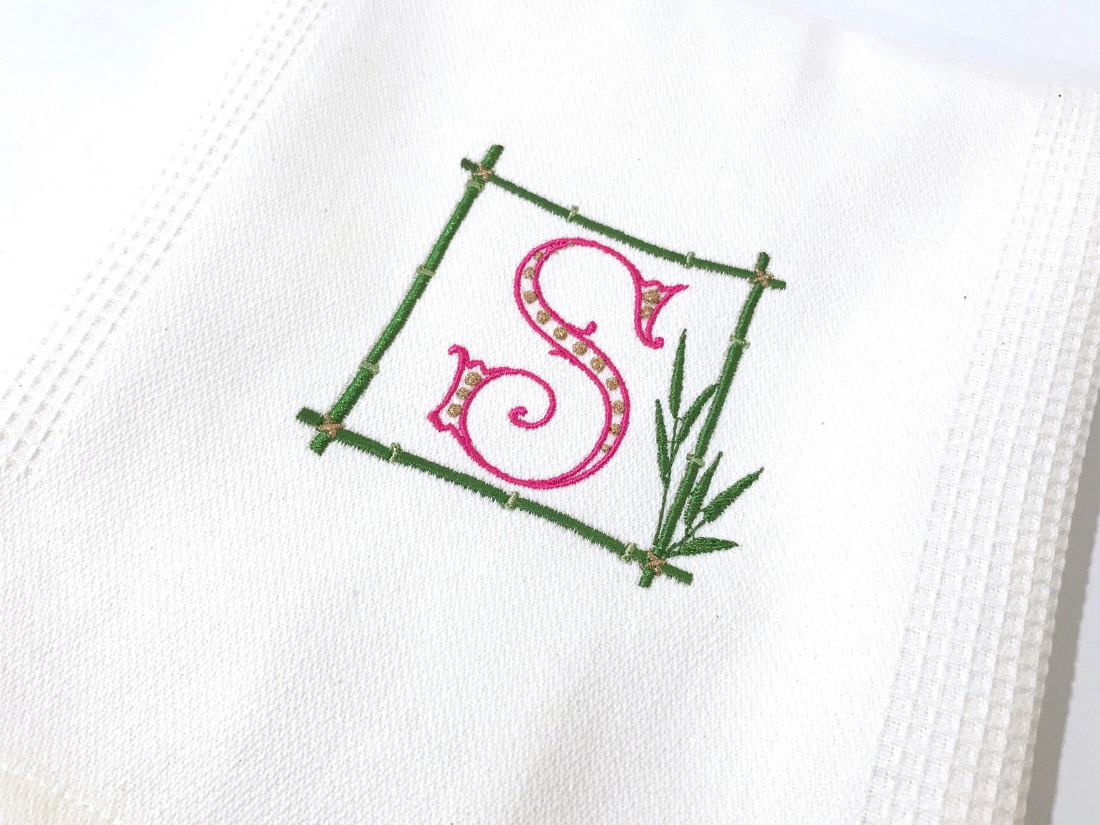 Bamboo Square Frame Machine Embroidery File Design - 4 X 4 Inch Hoop ...