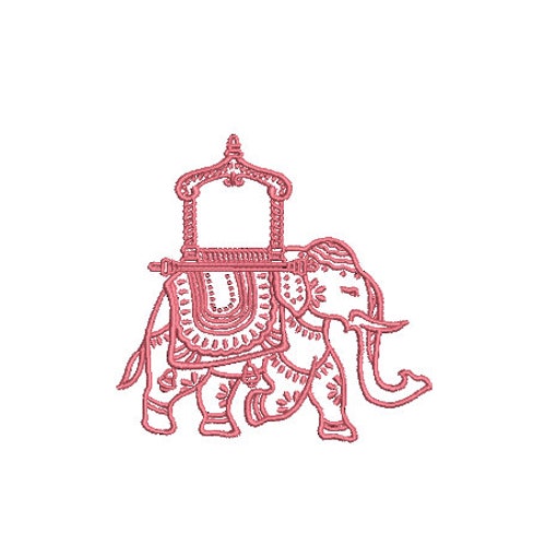 Chinoiserie Chic Blue Willow Elephant machine Embroidery - Etsy