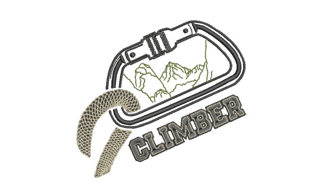 Rock Climber Embroidery Design - Mountain Climber Embroidery Design ...