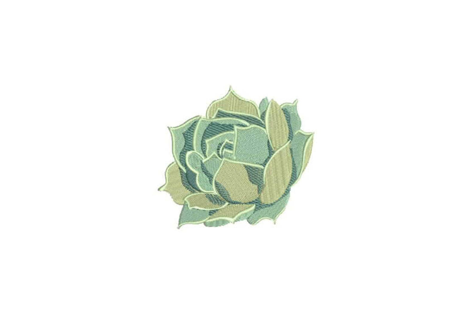 Succulent Plant Flower #3 Machine Embroidery File Design 4 X 4 Inch ...