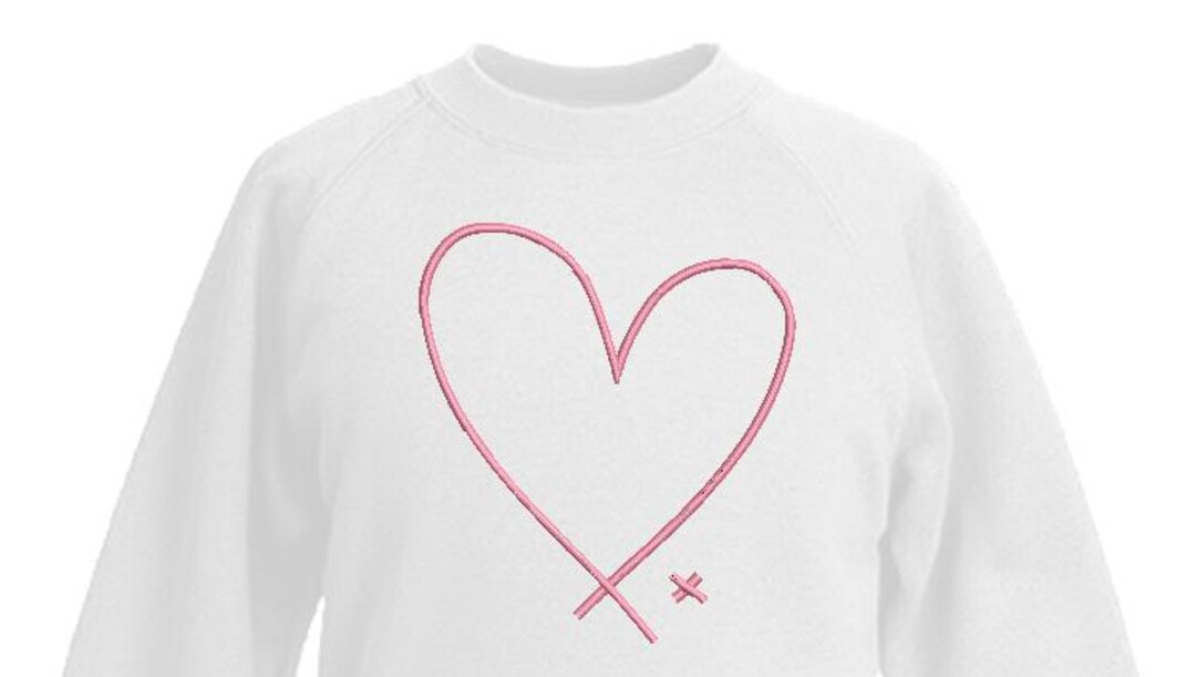 Big Heart Outline Machine Embroidery File Design - 8 X 8 Inch Hoop ...