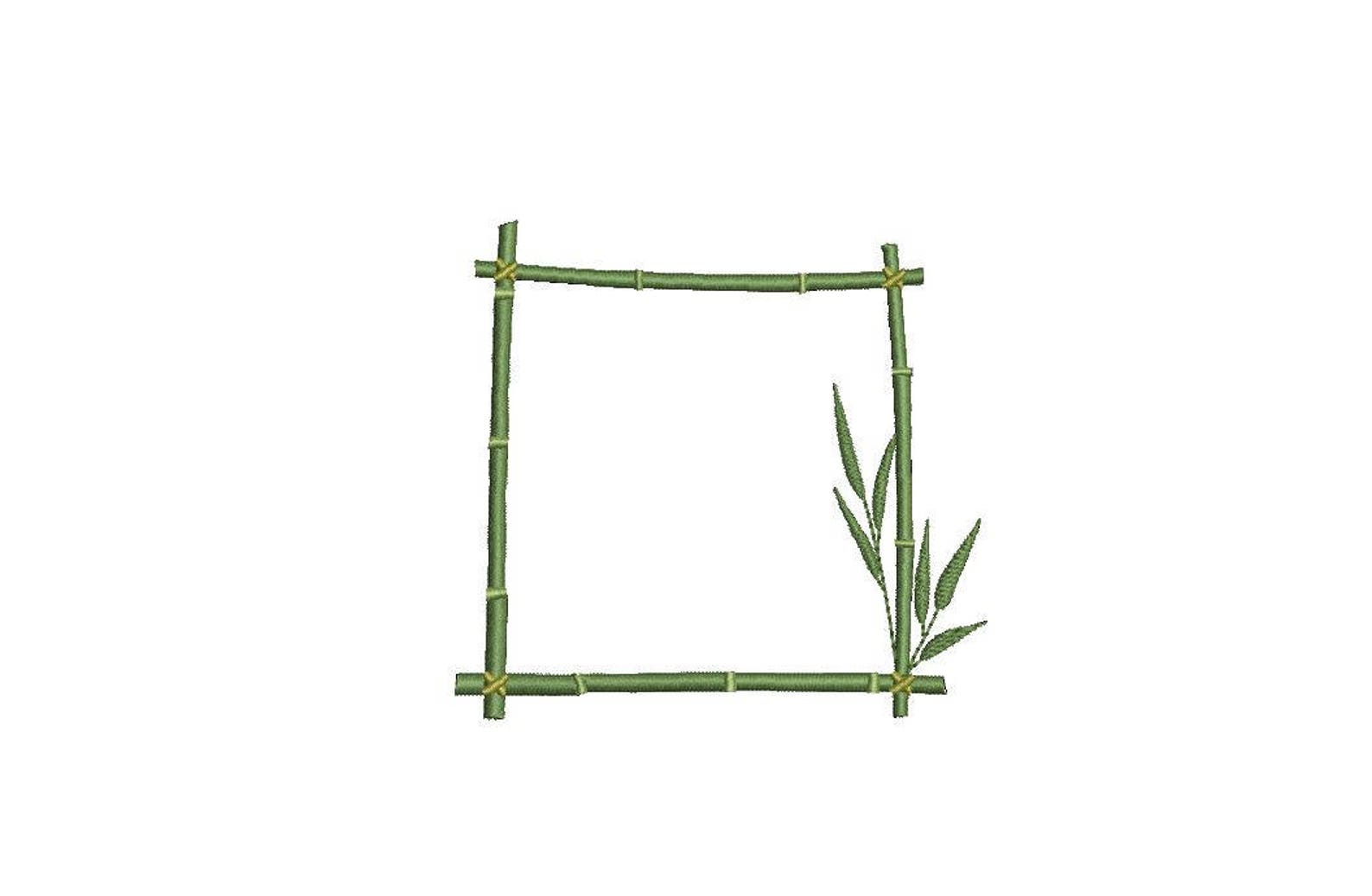 Bamboo Square Frame Machine Embroidery File Design - 4 X 4 Inch Hoop ...