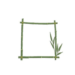 Bamboo Square Frame Machine Embroidery File Design - 4 X 4 Inch Hoop ...