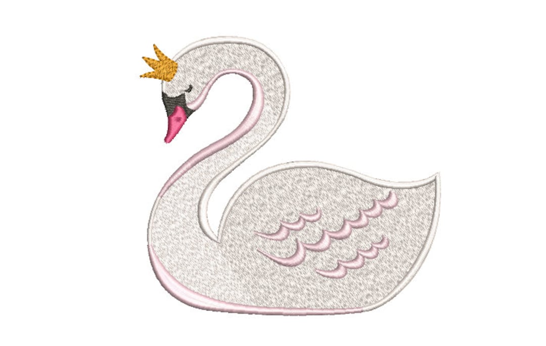 Swan Machine Embroidery File Design 5x7 Inch or 13x18cm Hoop - Simple ...