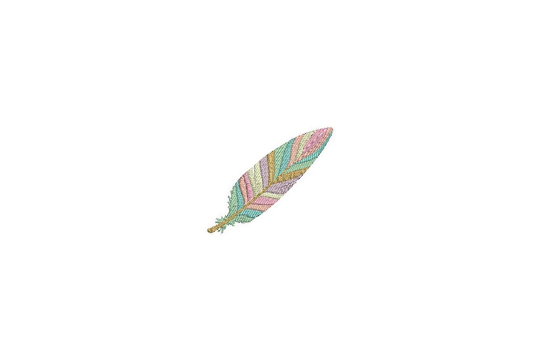 Whimsical Pastel Boho Feather Machine Embroidery File Design 4 X 4 Inch ...