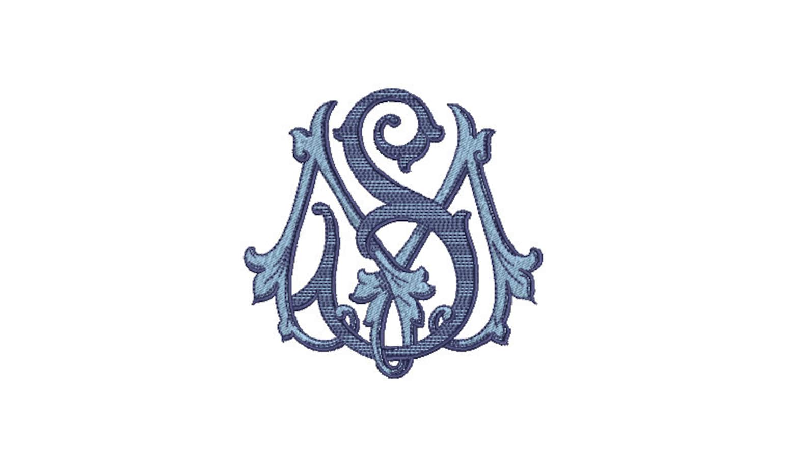 Victorian S M Monogram - Machine Embroidery File Design - 4x4 Inch Hoop ...