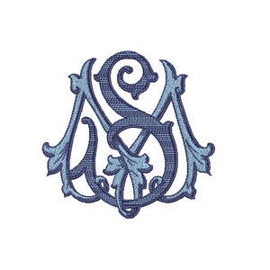 Victorian S M Monogram - Machine Embroidery File Design - 4x4 Inch Hoop ...