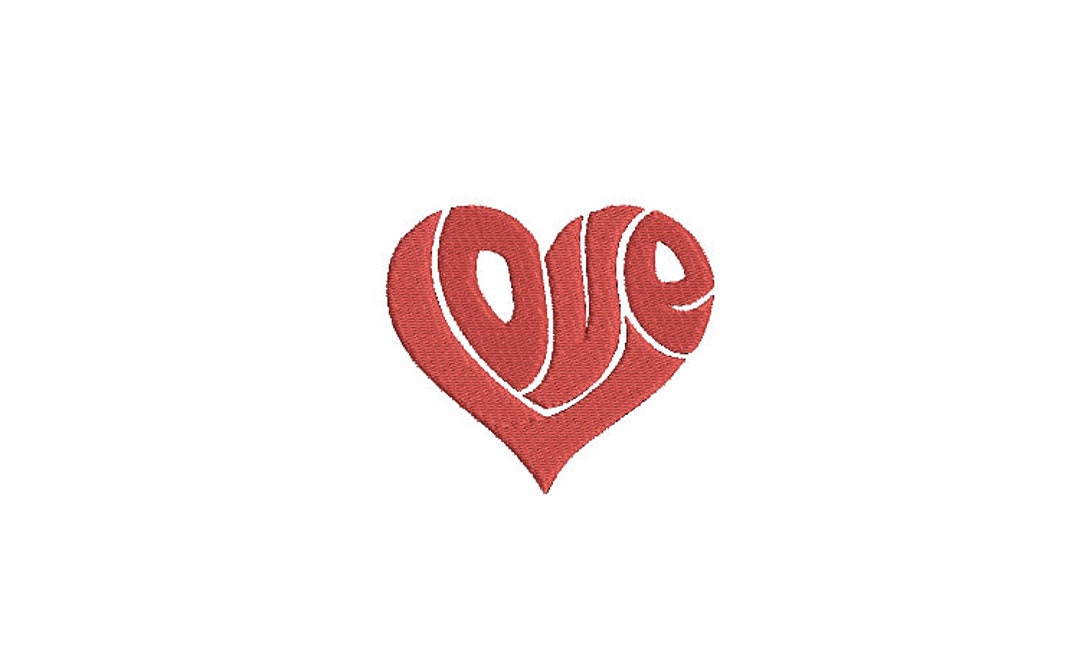 Heart Shape Love Machine Embroidery File Design - 3x3 Inch Hoop ...
