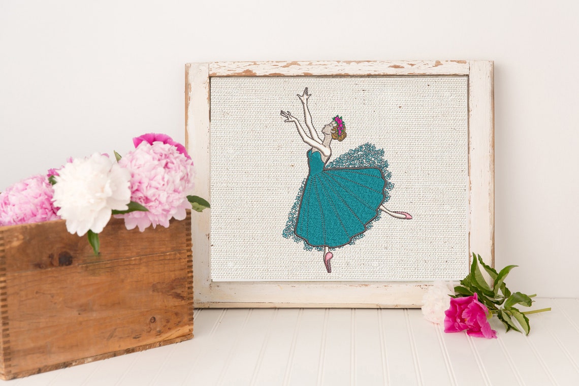 Ballerina Ballet Dancer Machine Embroidery File Design 5x7 | Etsy