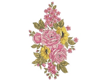 Purple Roses Embroidery Designs Flowers Embroidery (Instant Download ...