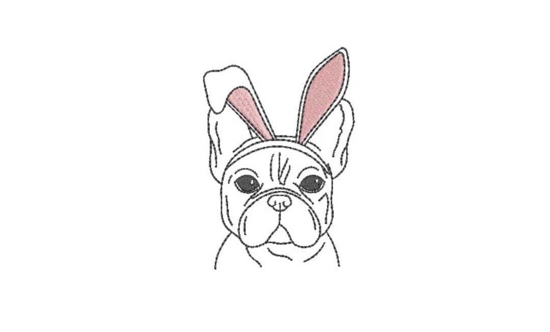 Easter Frenchie Machine Embroidery File Design. 4x4 Inch Hoop. French ...