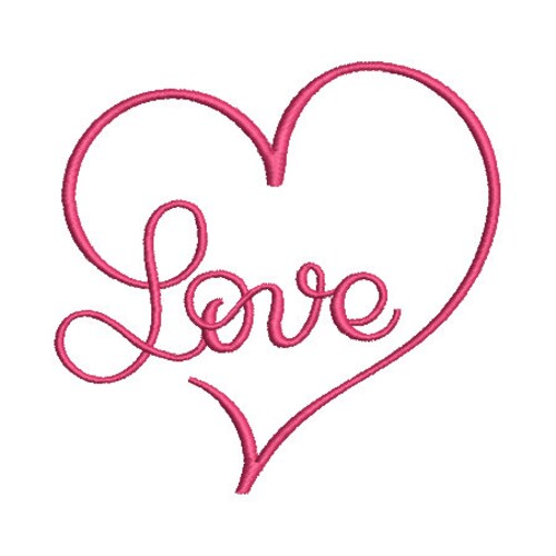 Heart Machine Embroidery Design. Love Design. Valentine - Etsy