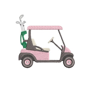 Golf Cart Machine Embroidery File Design 4x4 Hoop Instant - Etsy