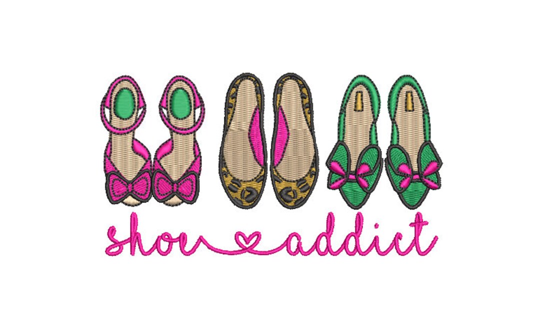 Shoe Addict Machine Embroidery File Design - 5x7 Hoop - Instant ...