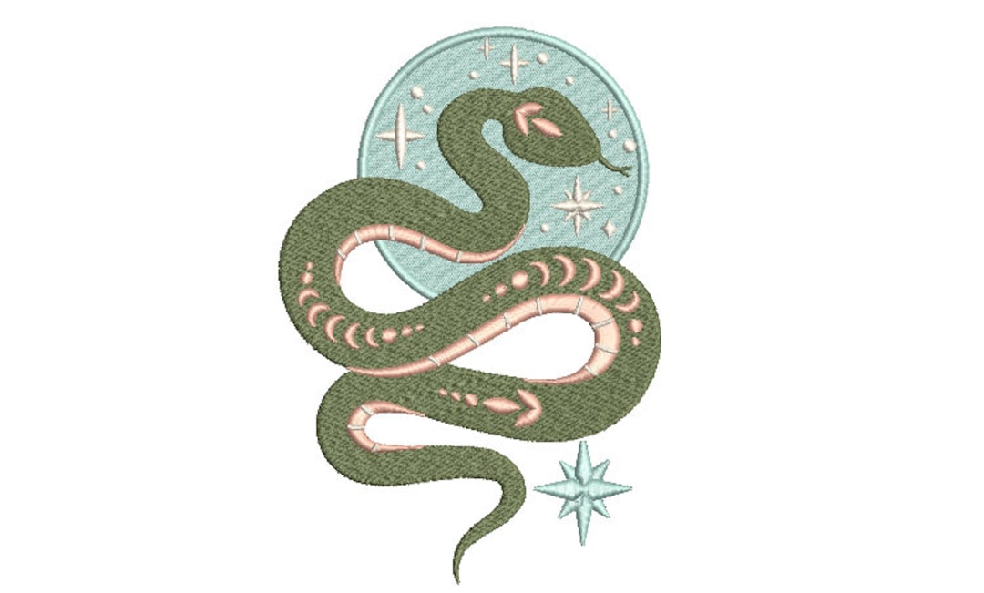 Boho Snake Stars Embroidery Design - Urban Modern Machine Embroidery ...