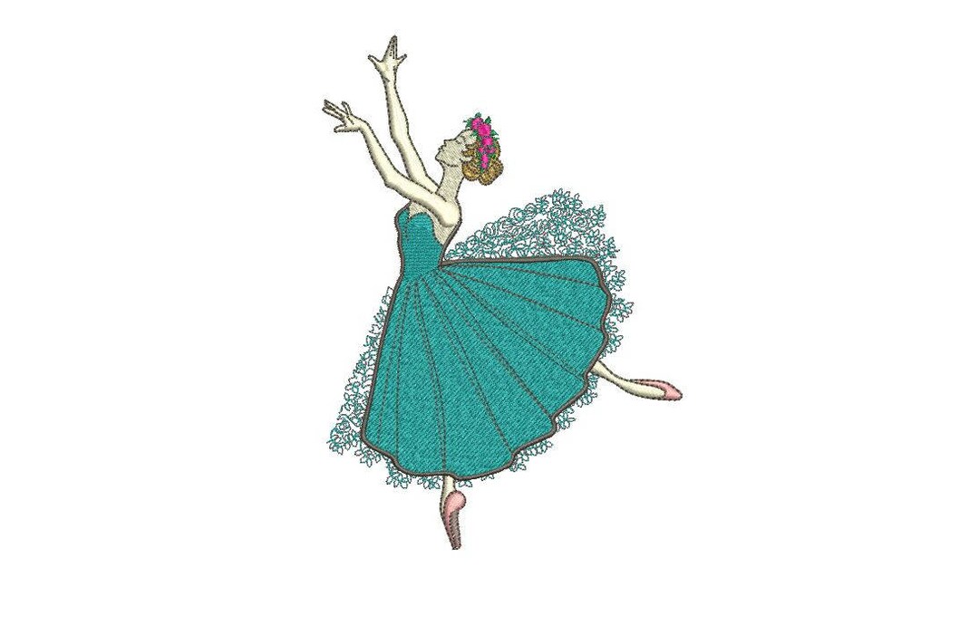 Ballerina Ballet Dancer Machine Embroidery File Design 5x7 Hoop ...