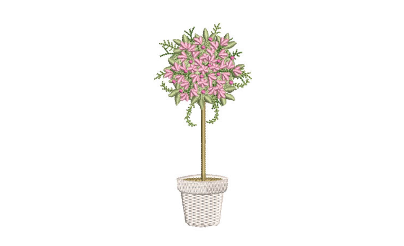 Topiary Embroidery Design - Machine Embroidery File Design - 4 X 4 Inch ...