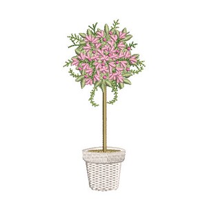 Topiary Embroidery Design - Machine Embroidery File Design - 4 X 4 Inch ...