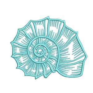 Sea Shell Machine Embroidery File Design - 4x4 Inch Hoop - Instant ...