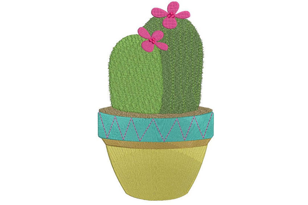 Succulent Cactus 2 Machine Embroidery File Design 6x10 Inch - Etsy ...