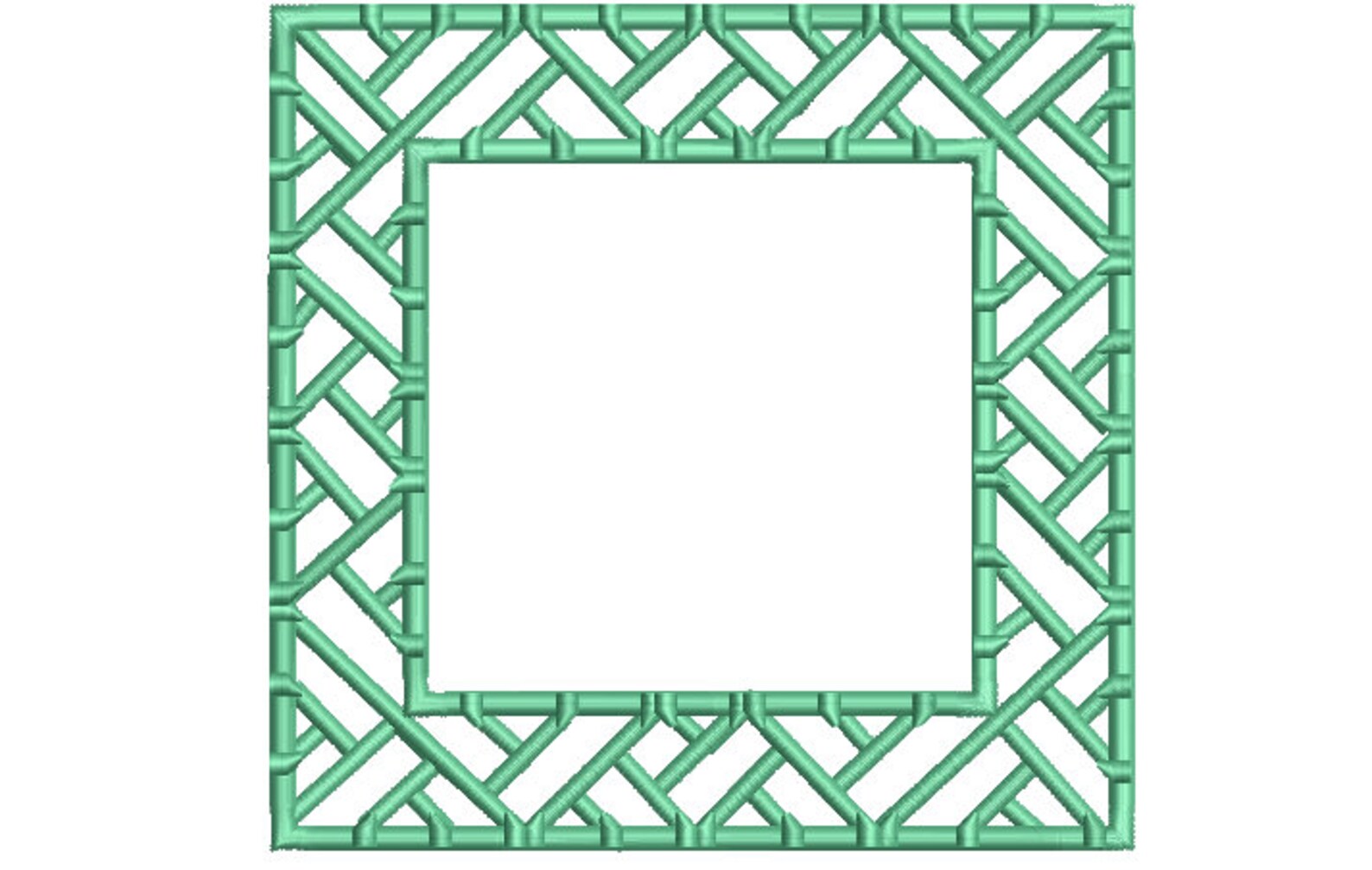 Square Bamboo Monogram Frame machine Embroidery File Design - Etsy