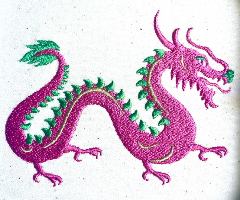 Dragon Embroidery Design - Chinoiserie - Machine Embroidery File Design ...