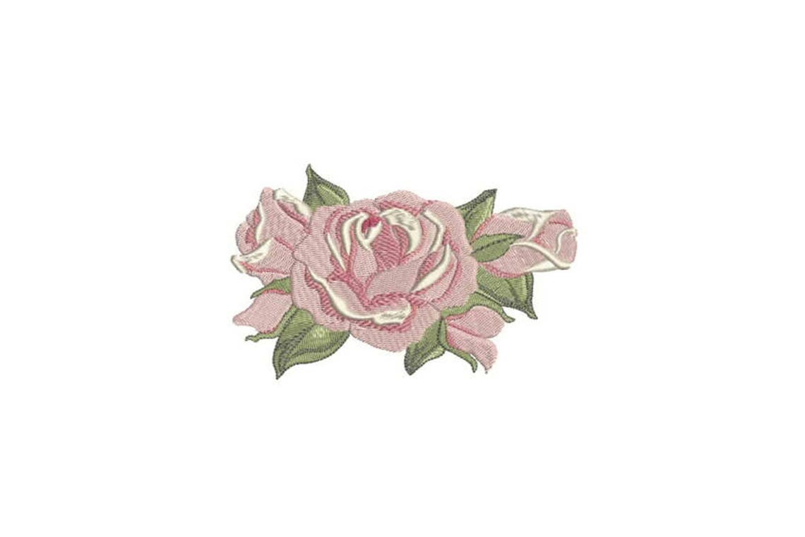 English Roses Machine Embroidery File Design - 5 X 7 Inch Hoop ...