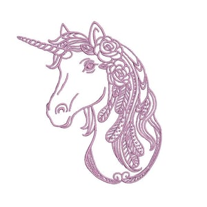 Unicorn Embroidery Design - Machine Embroidery Boho Unicorn - File ...