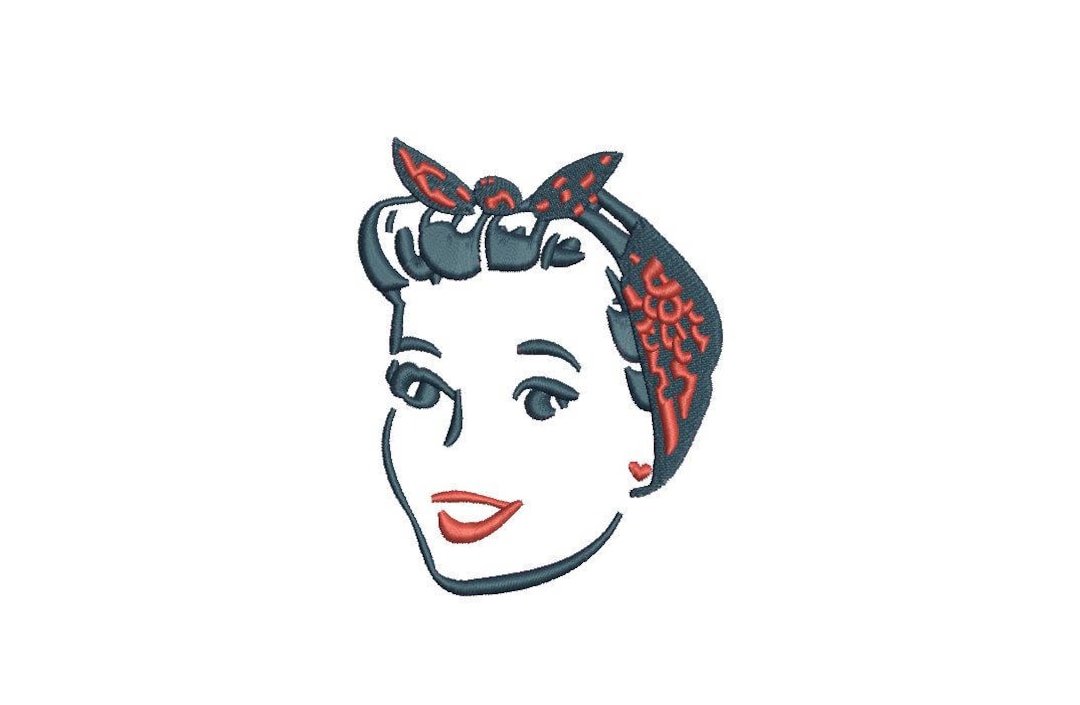 Girl Pinup Tattoo Retro Machine Embroidery File Design 4 X 4 - Etsy